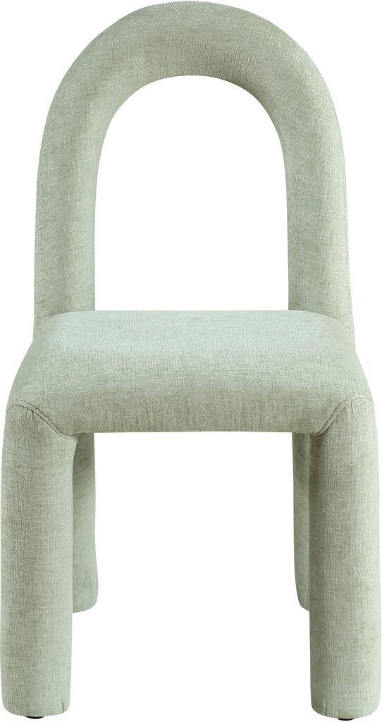 Amari Chenille Fabric Dining Chair Set of 2 In Mint by Meridian ...