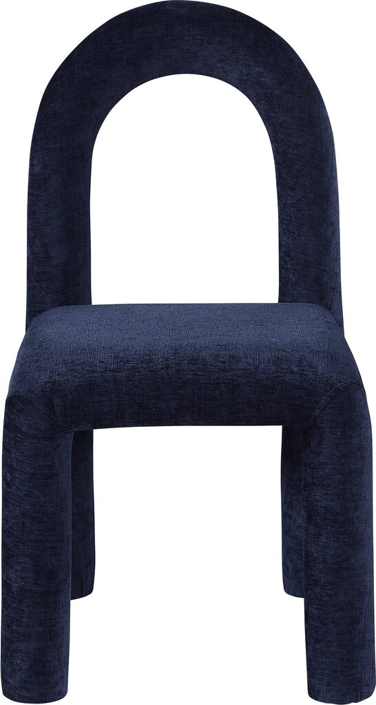 Amari Chenille Fabric Dining Chair Set of 2 In Navy by Meridian ...