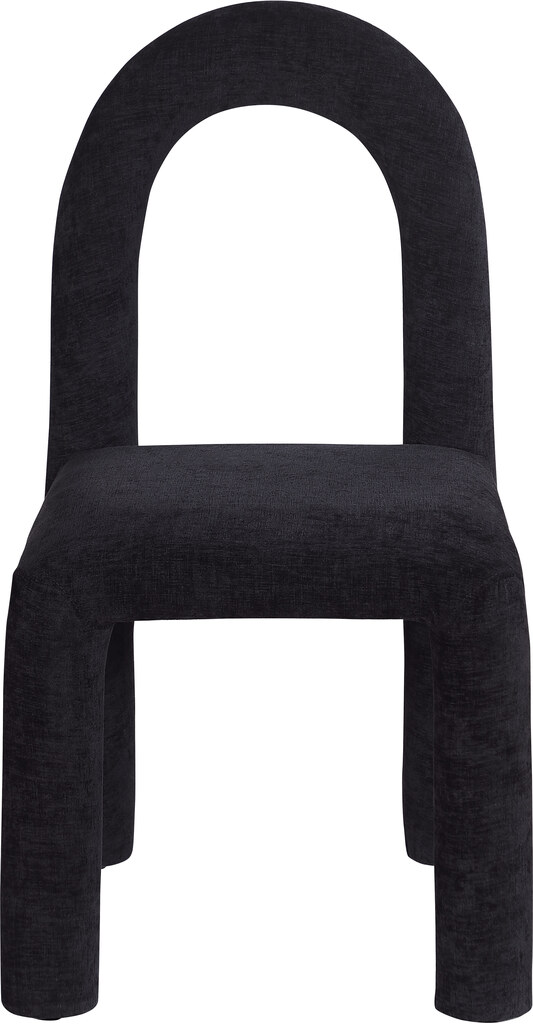 Amari Chenille Fabric Dining Chair Set of 2 In Black by Meridian ...