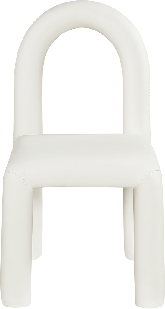 Amari Vegan Leather Dining Chair Set of 2 In Cream by Meridian ...