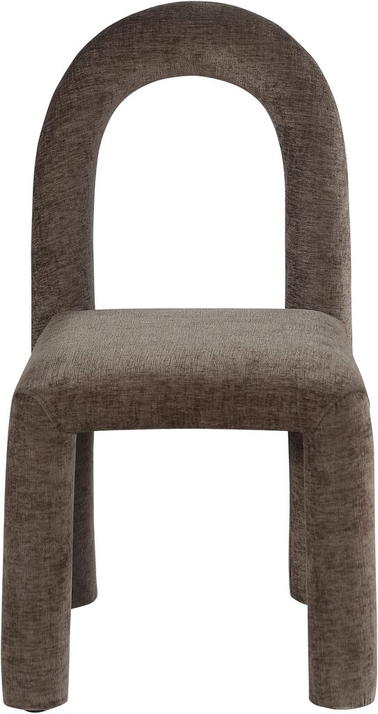 Amari Chenille Fabric Dining Chair Set of 2 In Brown by Meridian ...