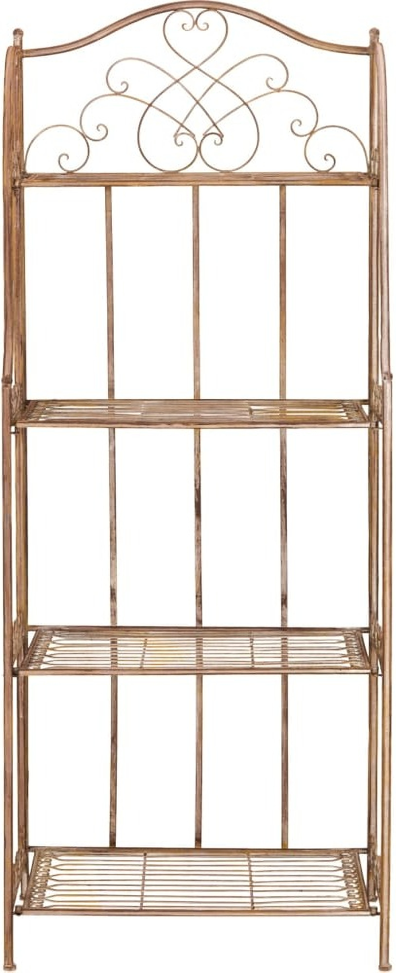 Amaris Rusty Orange Wrought Iron 4-Tier Outdoor Bakers Rack by Safavieh ...