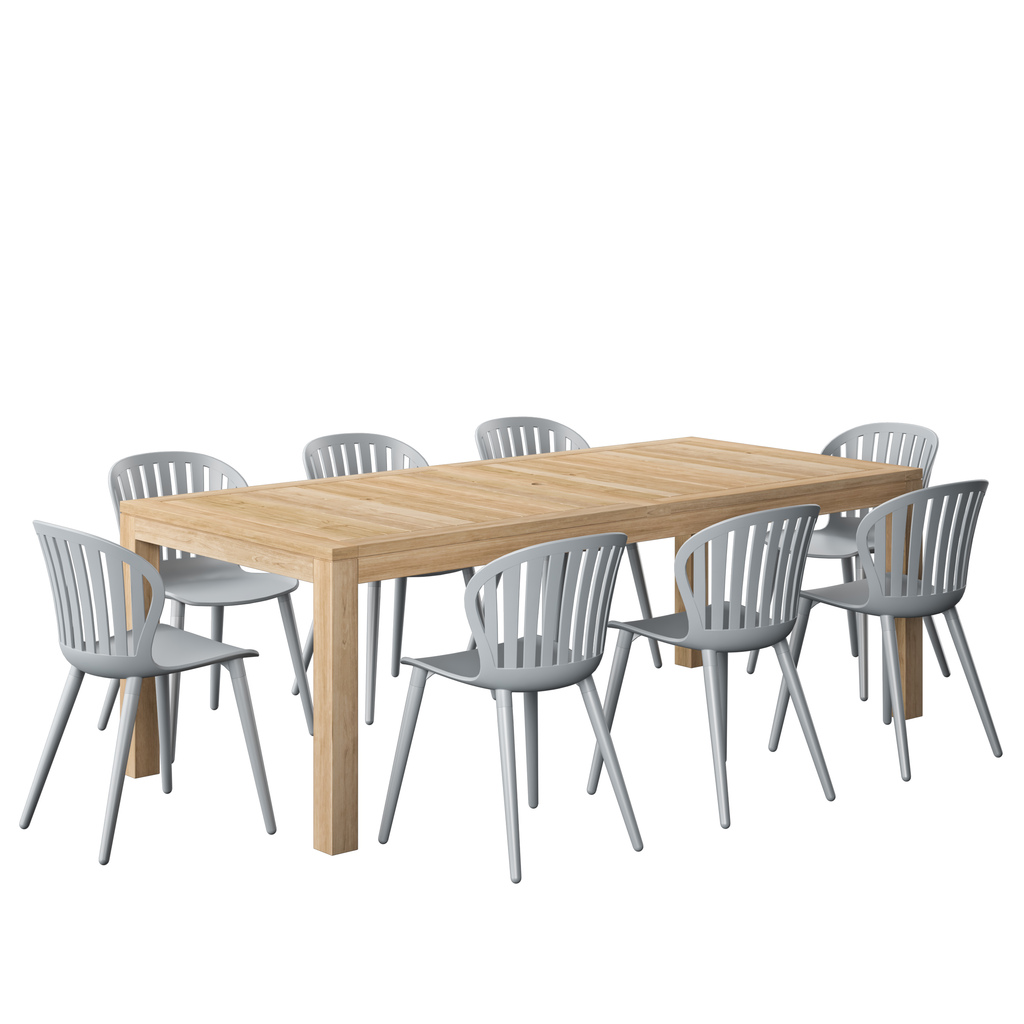 Amazonia CoastalHorizons 9-Piece Rectangular Patio Dining Set In Grey by International Home ...