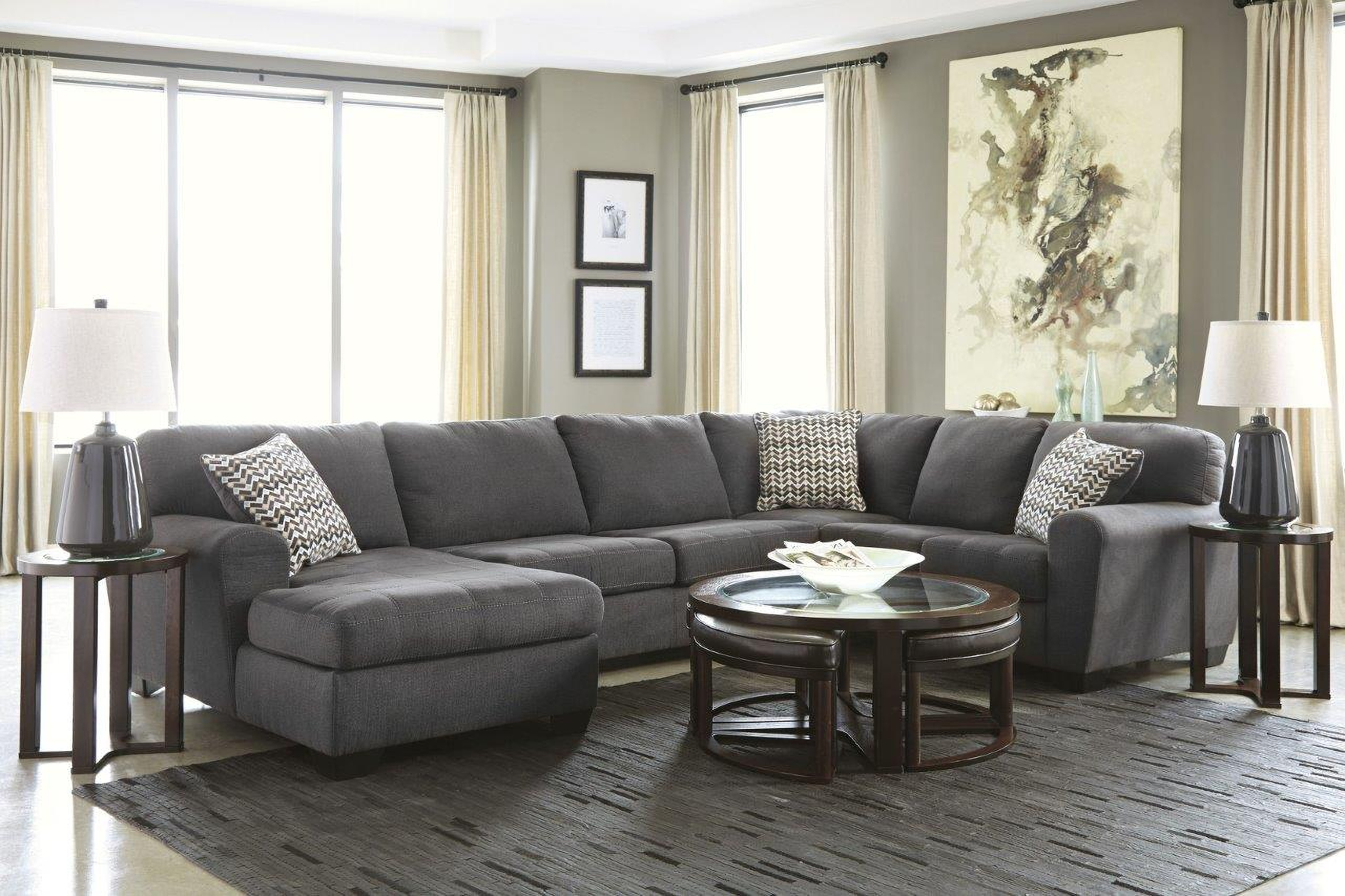 Ambee 3-Piece LAF Corner Chaise Sectional In Slate by Ashley Furniture ...