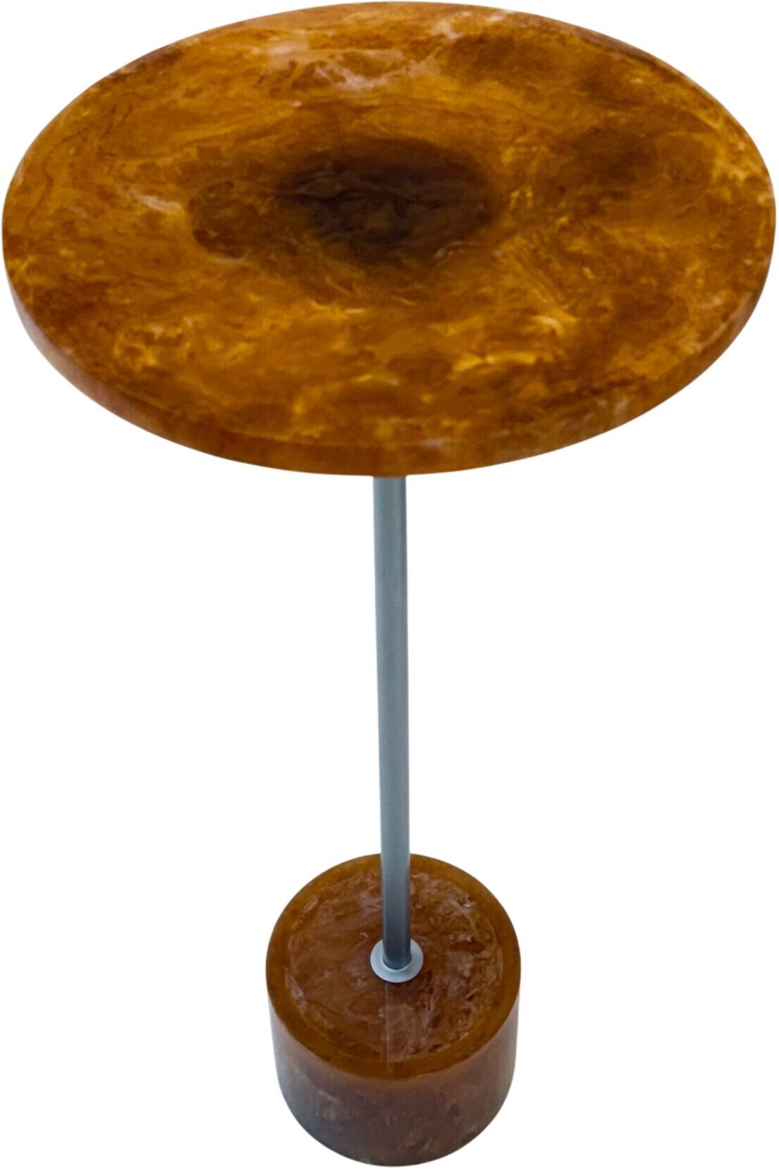 Amber Glow Accent Table In Nickel by Carolina Living | 1StopBedrooms