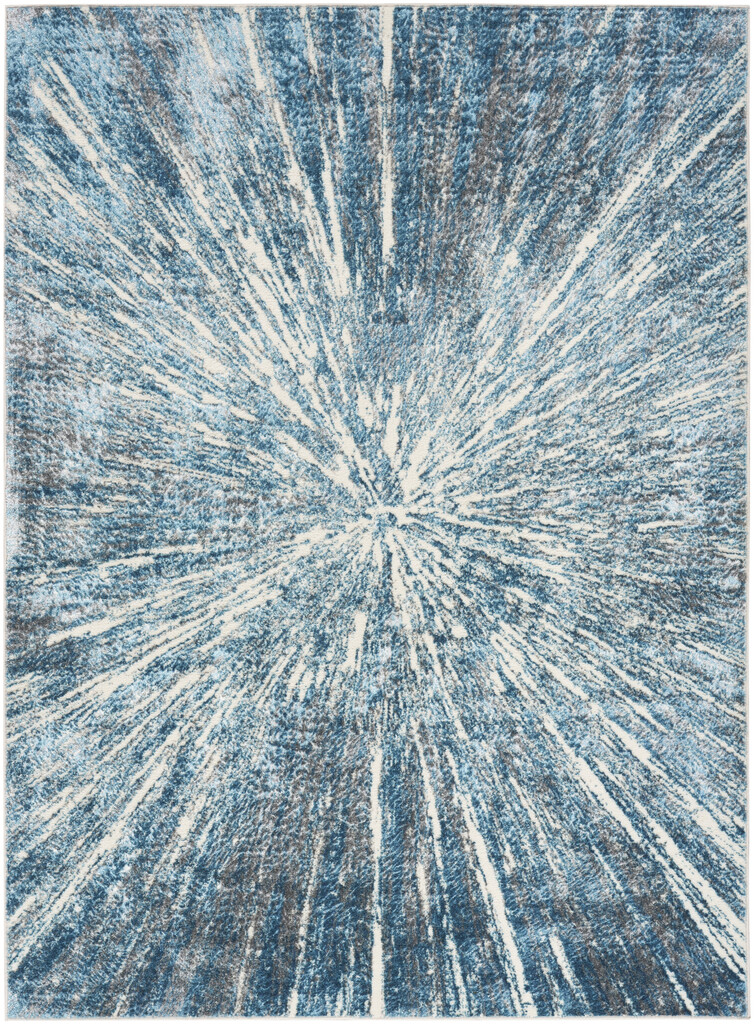 Ambiance 3'11" x 5'11" Indoor Rug In Silver and Blue by Nourison | 1StopBedrooms
