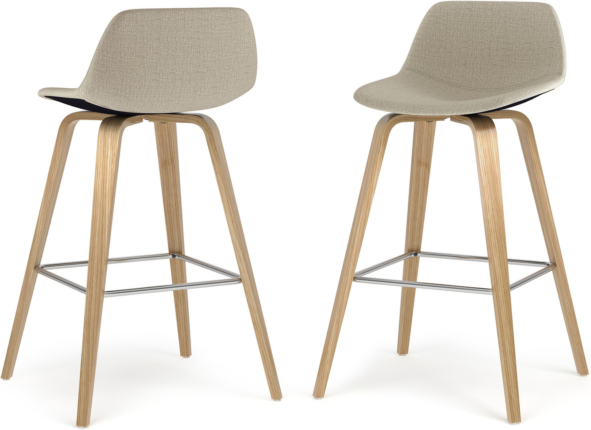 Ambition Upholstered Armless Counter Stool In Light Brown And Natural