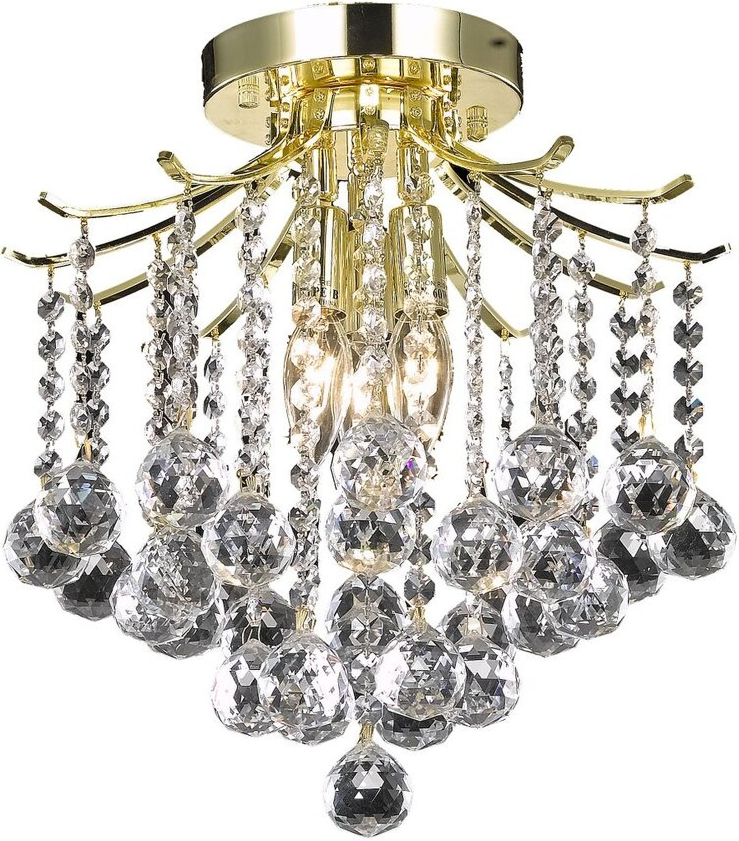 Amelia Gold Flush Mount LD8200F12G by Elegant Lighting | 1StopBedrooms