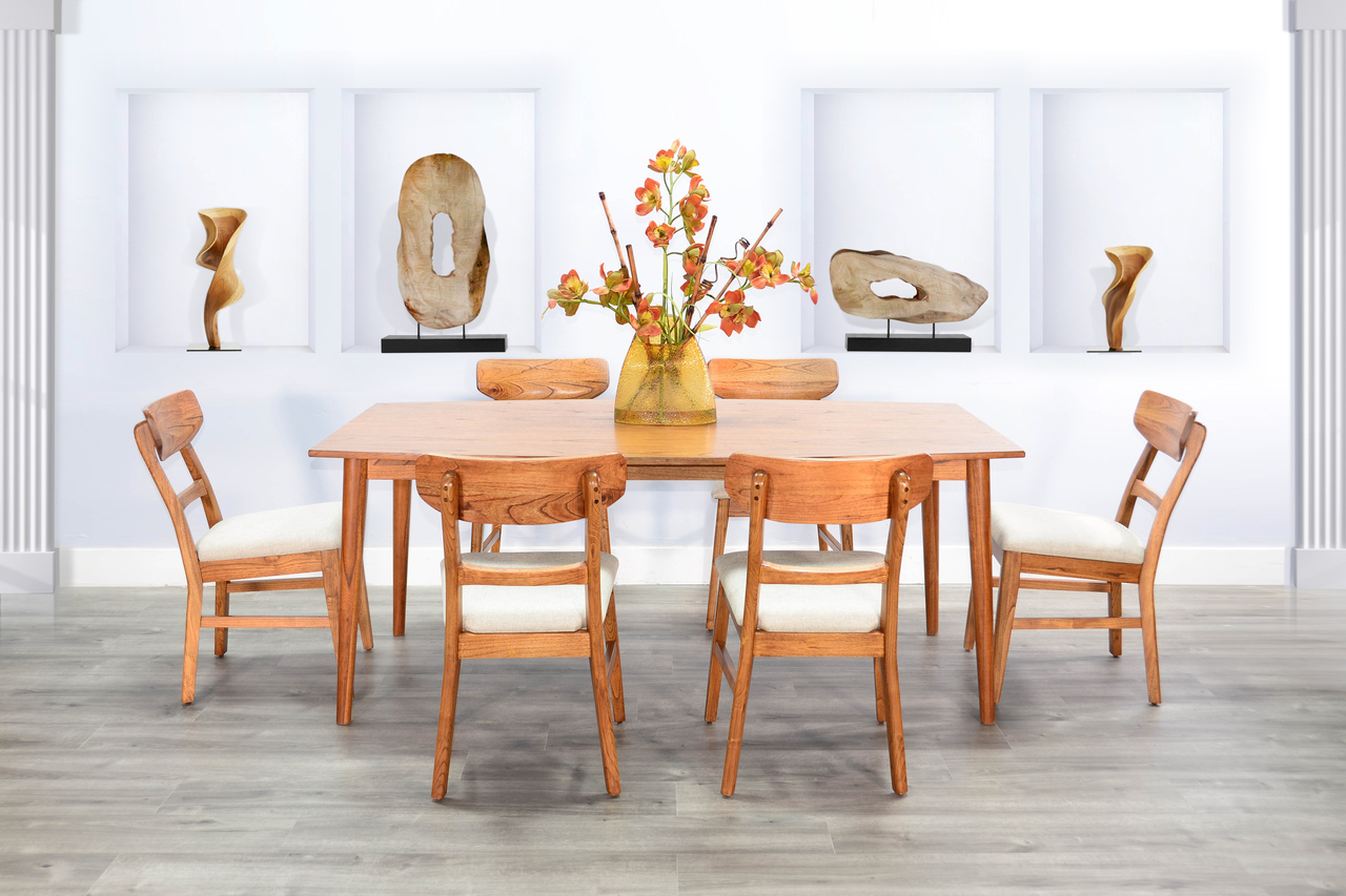 American Modern Wood Dining Set In Cinnamon by Sunny Designs ...