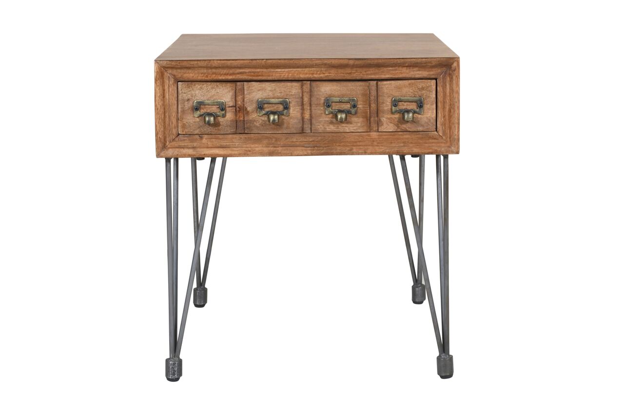 American End Table with Apothecary Drawer In Medium Brown by Jofran | 1StopBedrooms