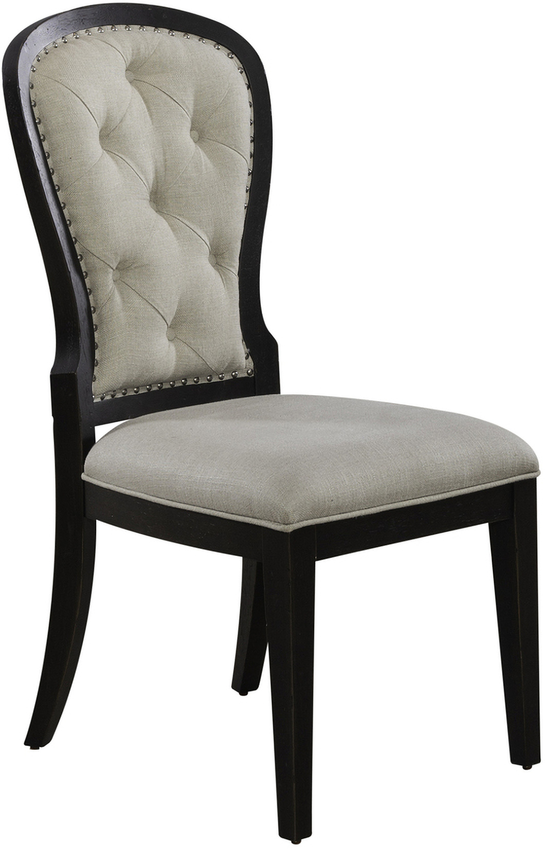 Americana Farmhouse Upholstered Tufted Back Side Chair Set of 2 In ...
