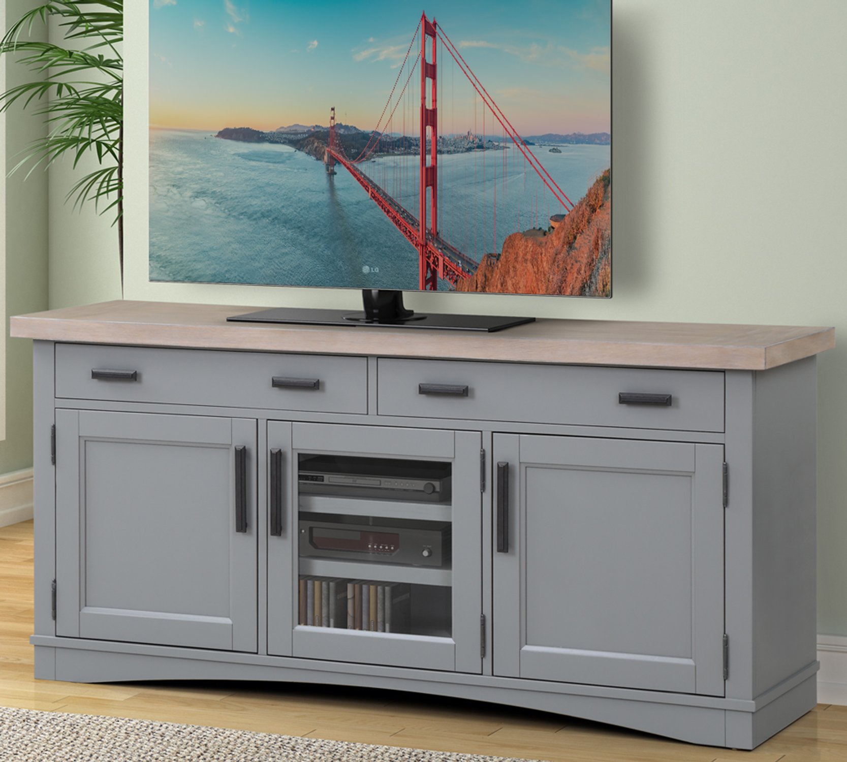 Americana Modern Dove 63 Inch TV Console by Parker House | 1StopBedrooms