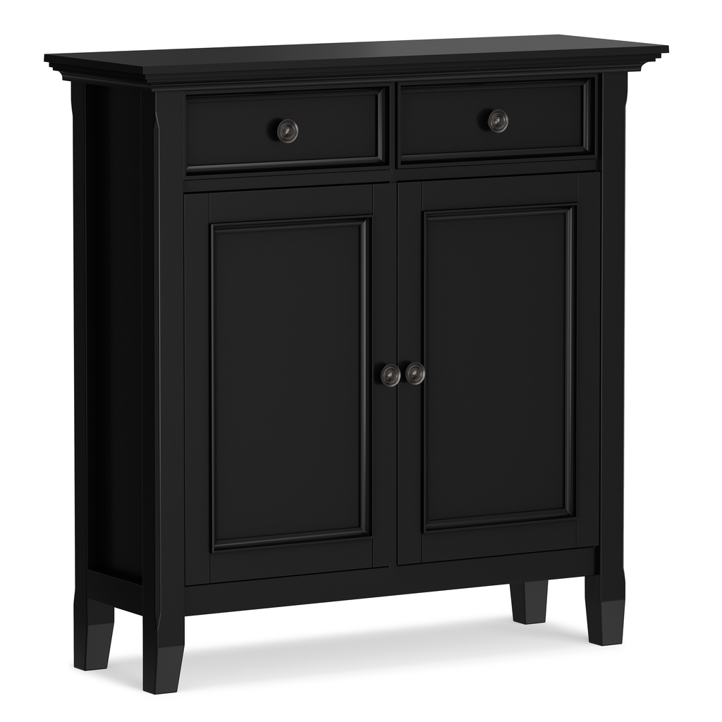 Amherst Solid Wood Entryway Storage Cabinet In Black by Simpli Home ...