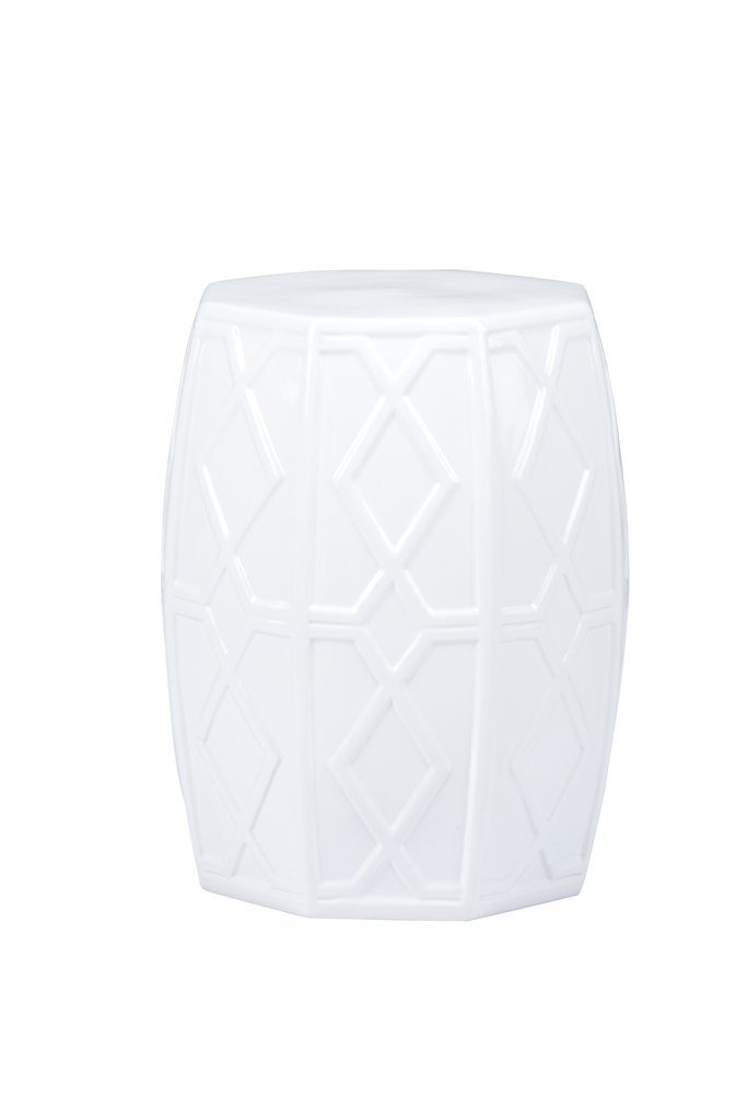 Andreu Garden Stool In White and Cream by Chelsea House | 1StopBedrooms