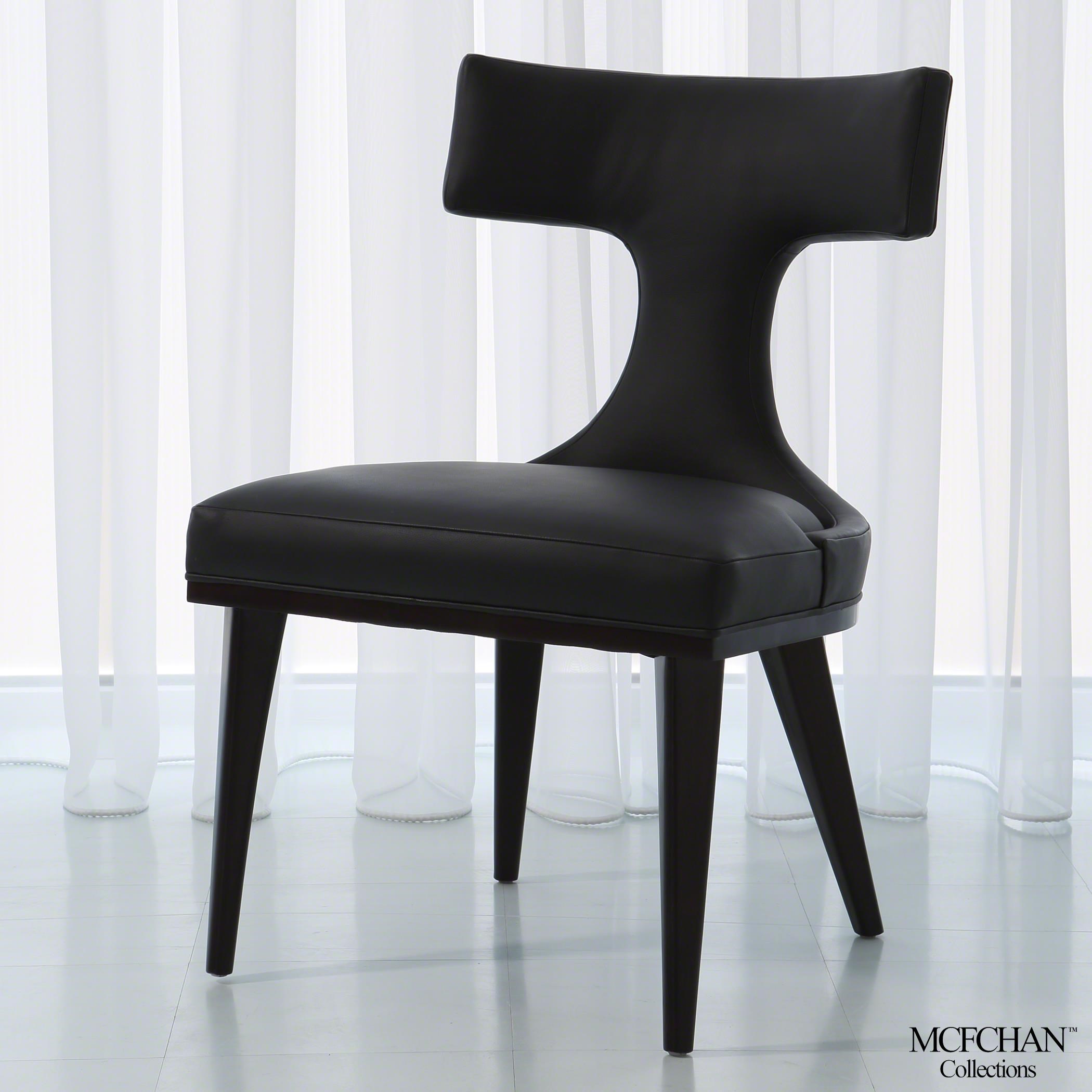 Anvil Back Dining Chair In Black Leather by Global Views | 1StopBedrooms