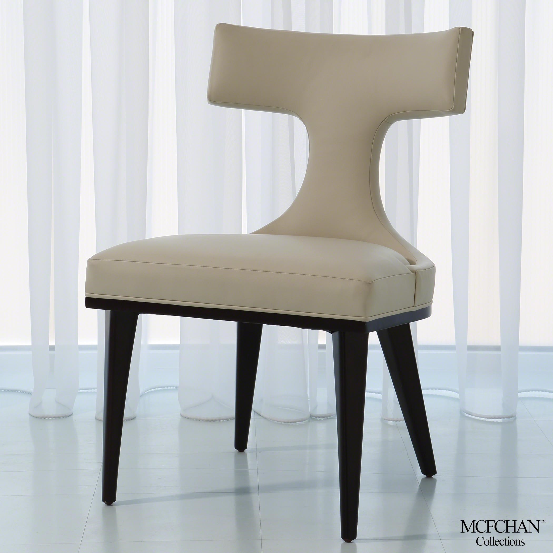 Anvil Back Dining Chair In Ivory Leather by Global Views | 1StopBedrooms