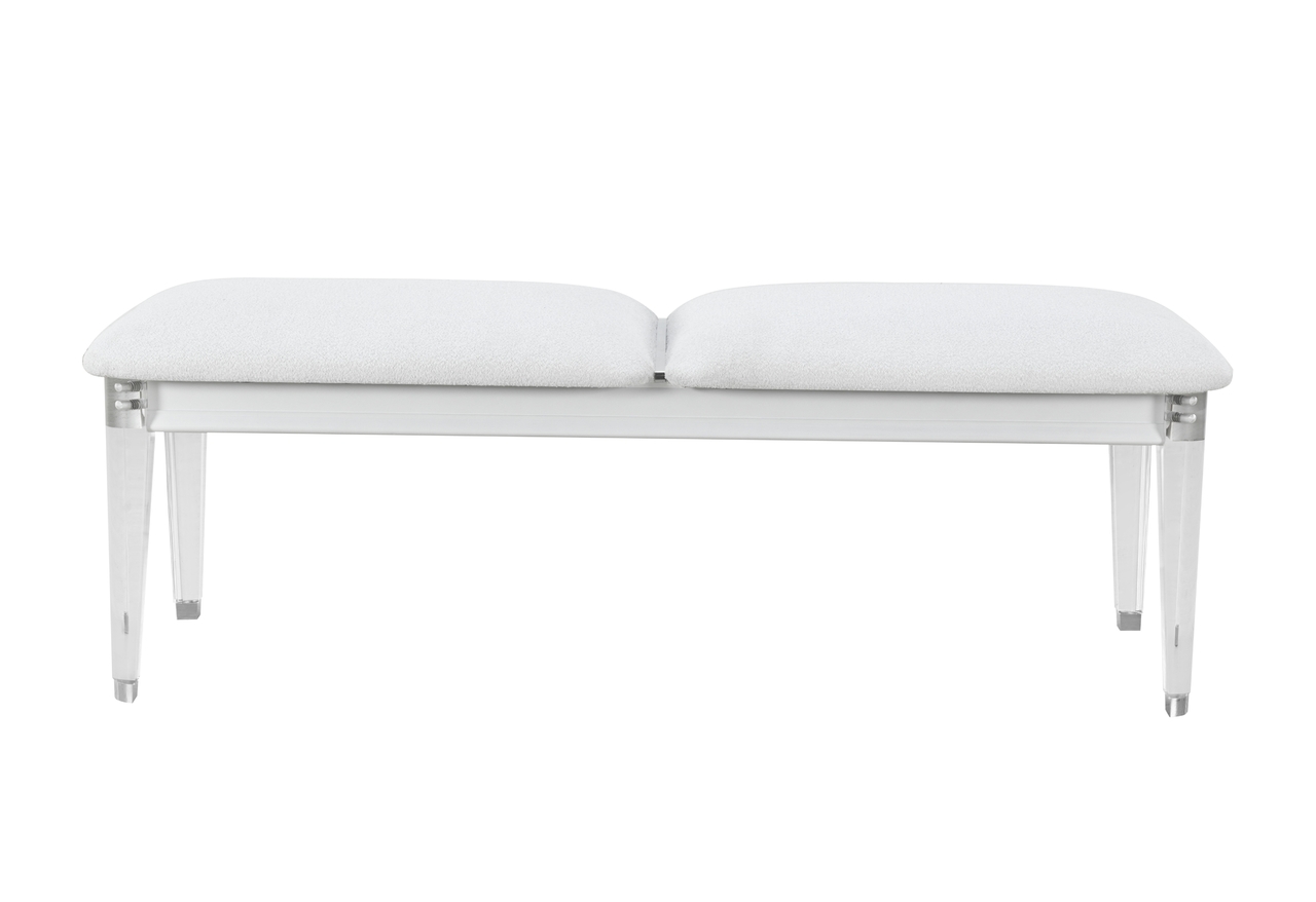 Apollo Bench with Acrylic Legs In Grey by Global Furniture USA ...