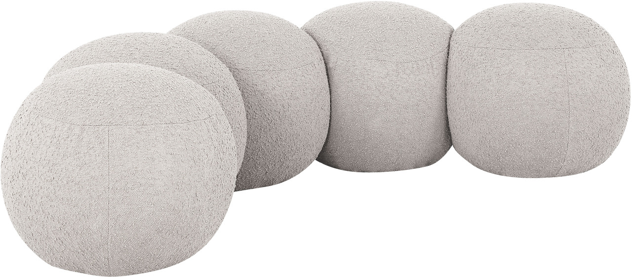 Apollo Boucle Fabric Bench In Cream by Meridian | 1StopBedrooms