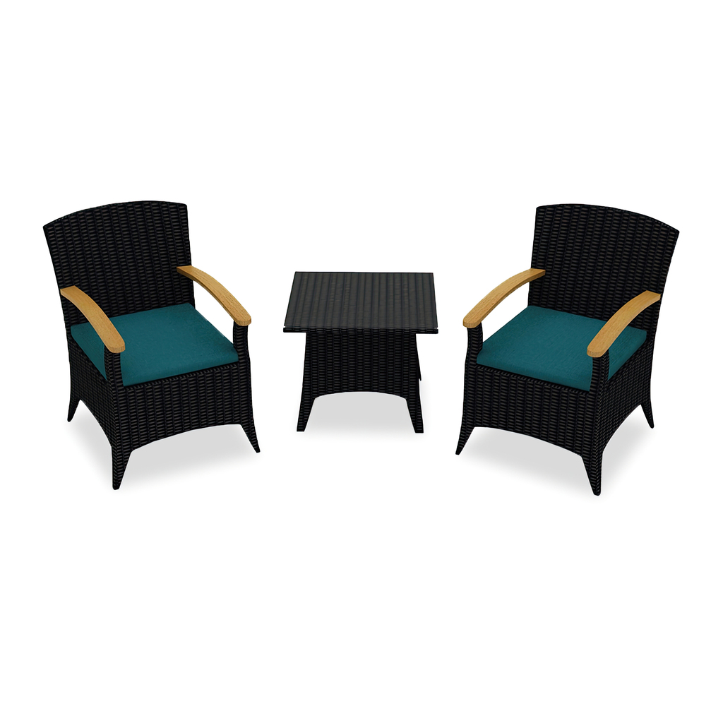 Arbor 3 Piece Chat Set In Spectrum Peacock and Coffee by Harmonia ...
