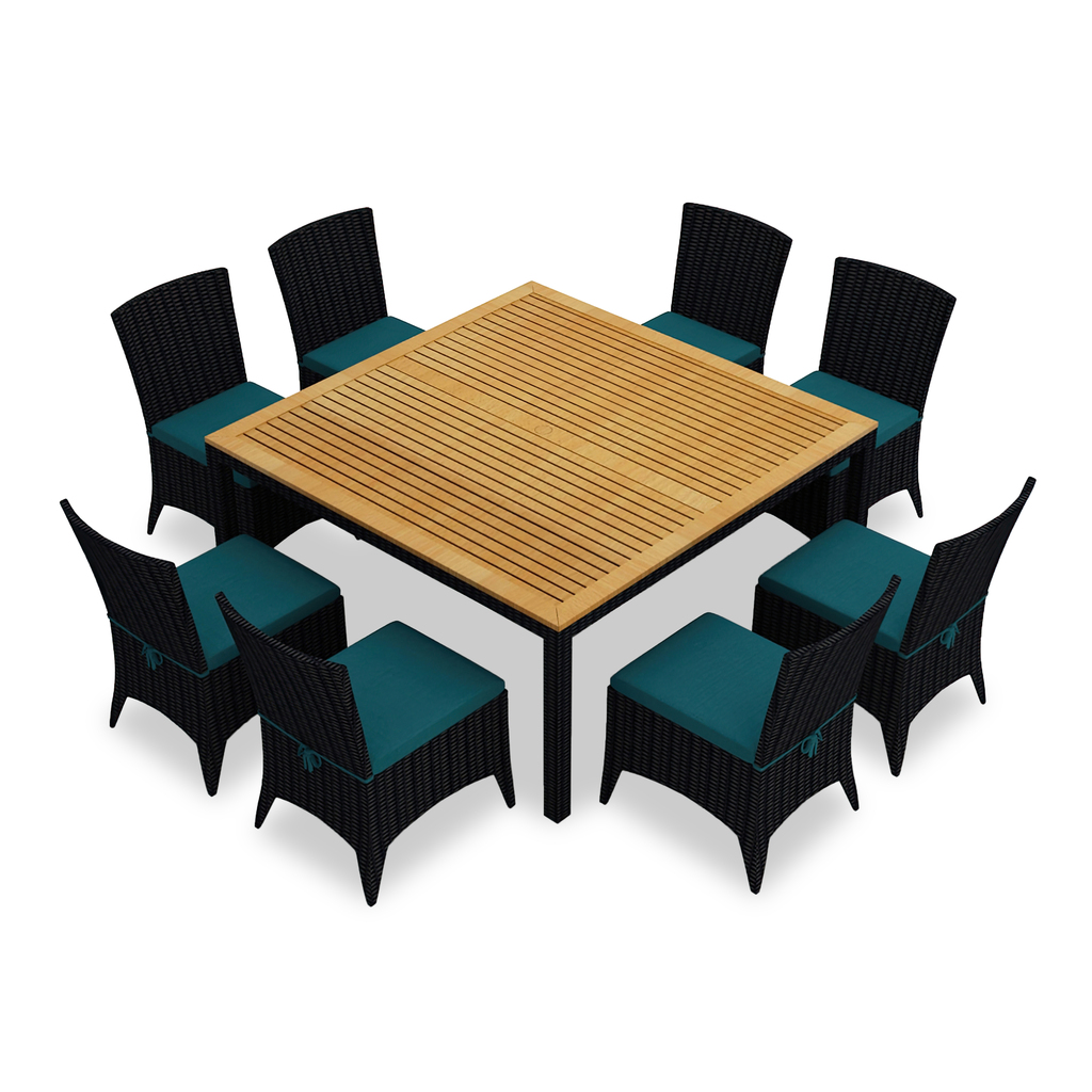 Arbor 9 Piece Square Dining Set In Spectrum Peacock and Coffee by ...