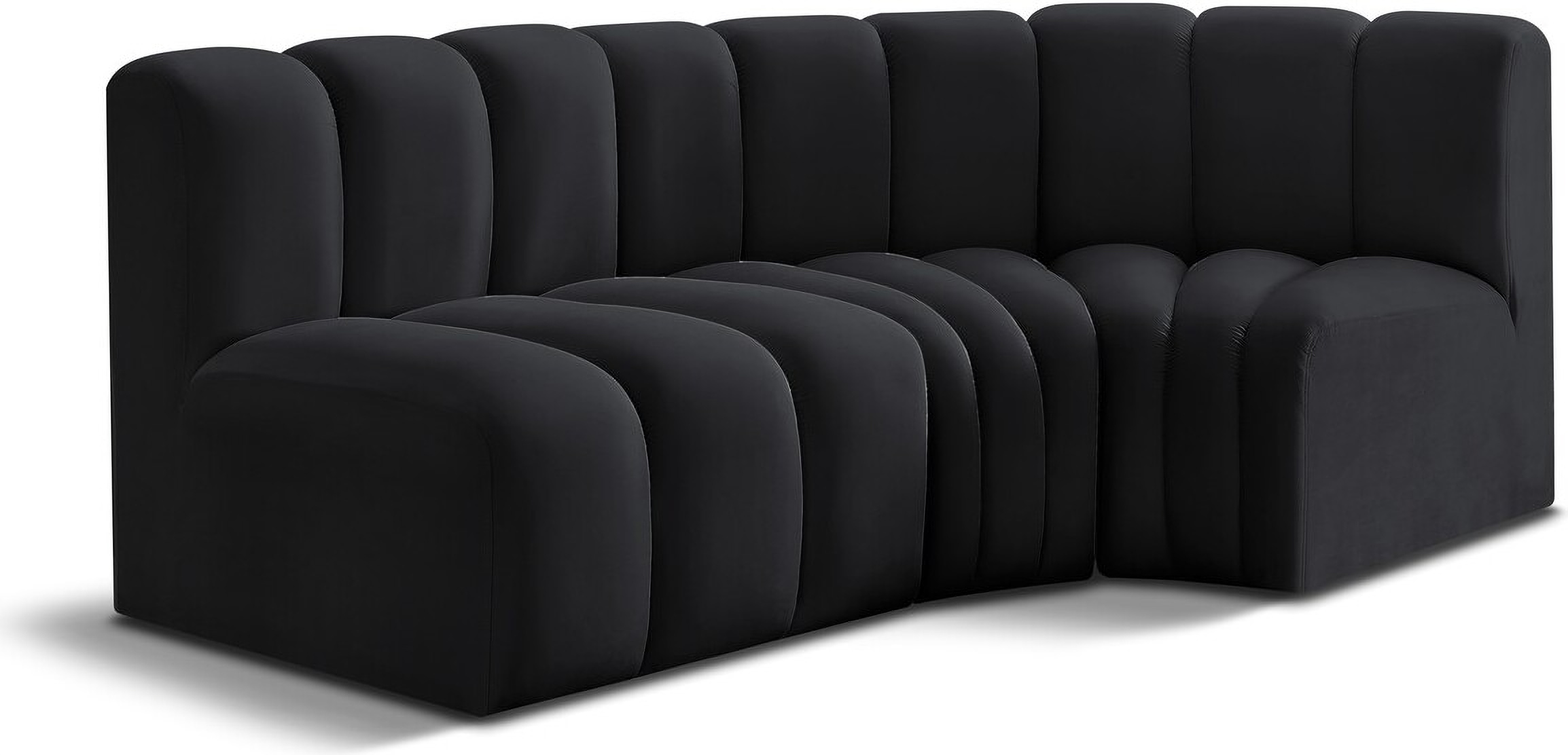Arc Modular Sofa In Black Velvet by Meridian | 1StopBedrooms