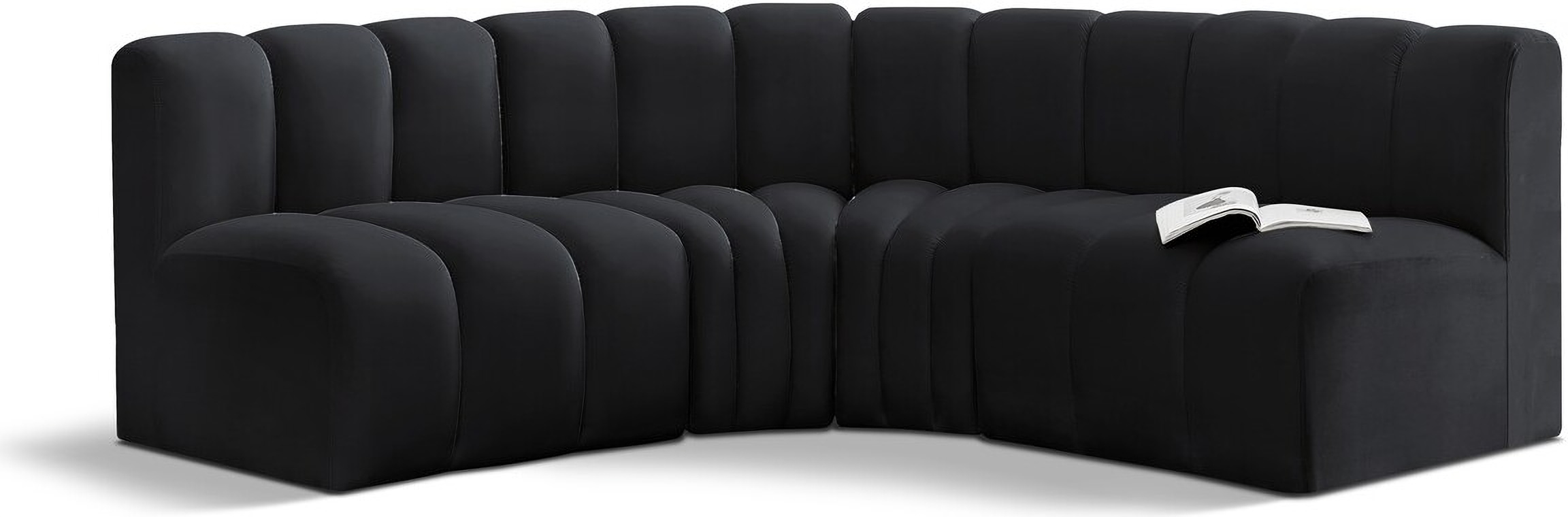 Arc Modular Sofa In Black Velvet by Meridian | 1StopBedrooms