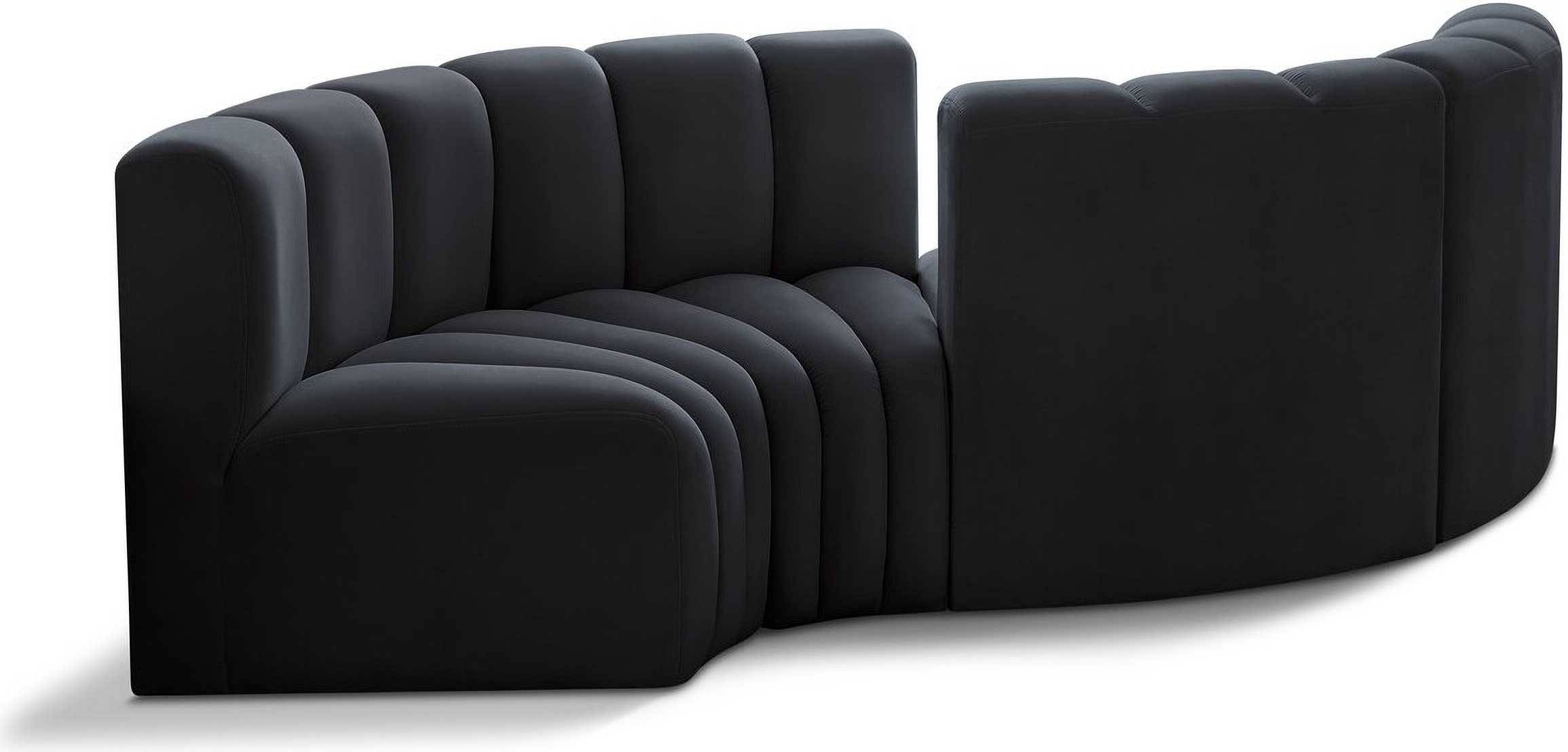 Arc Modular Sofa In Black Velvet by Meridian | 1StopBedrooms
