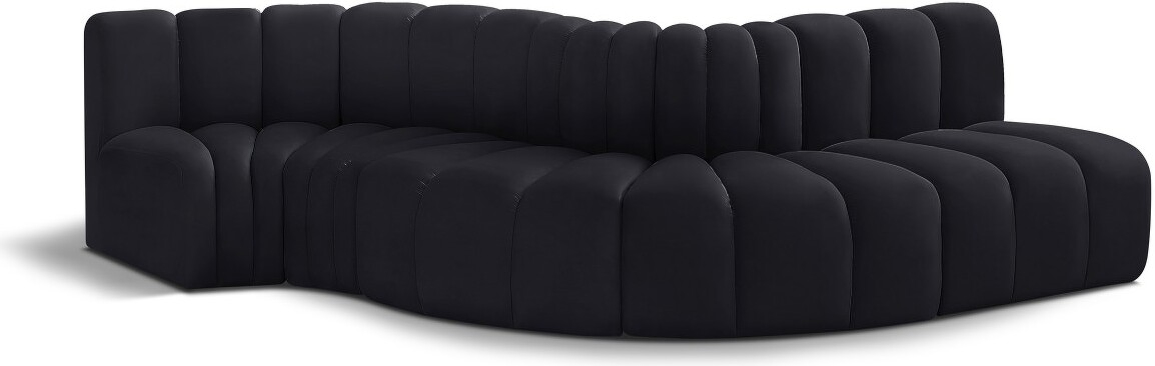 Arc Modular Sofa In Black Velvet by Meridian | 1StopBedrooms