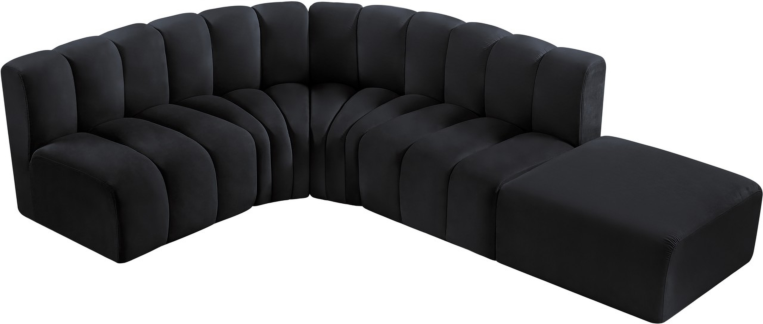 Arc Modular Sofa In Black Velvet by Meridian | 1StopBedrooms
