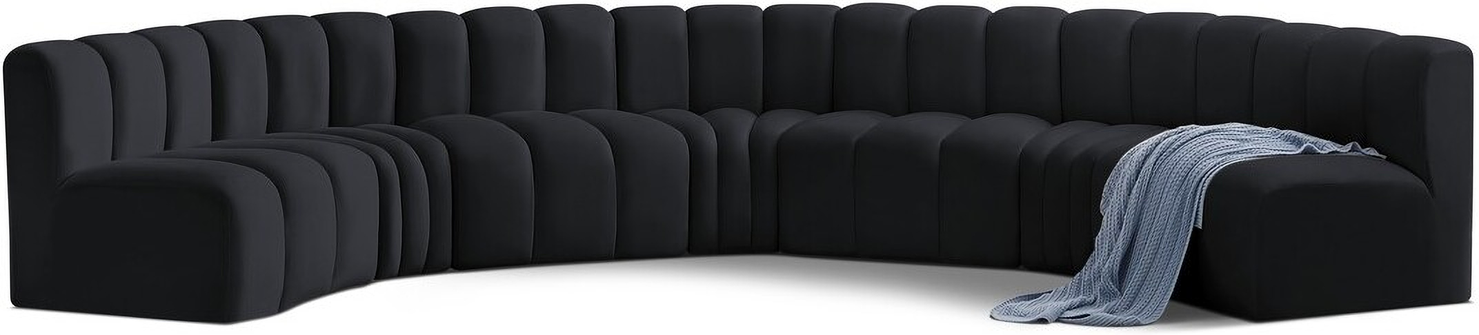 Arc Modular Sofa In Black Velvet by Meridian | 1StopBedrooms