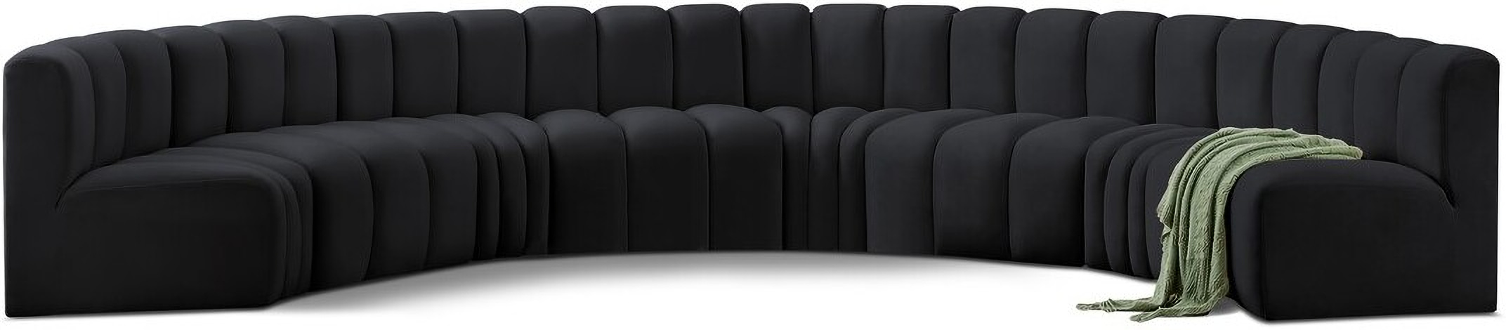 Arc Modular Sofa In Black Velvet by Meridian | 1StopBedrooms