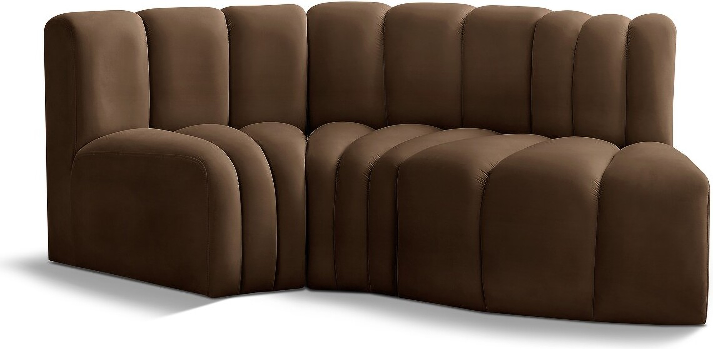 Arc Modular Sofa In Brown Velvet by Meridian | 1StopBedrooms