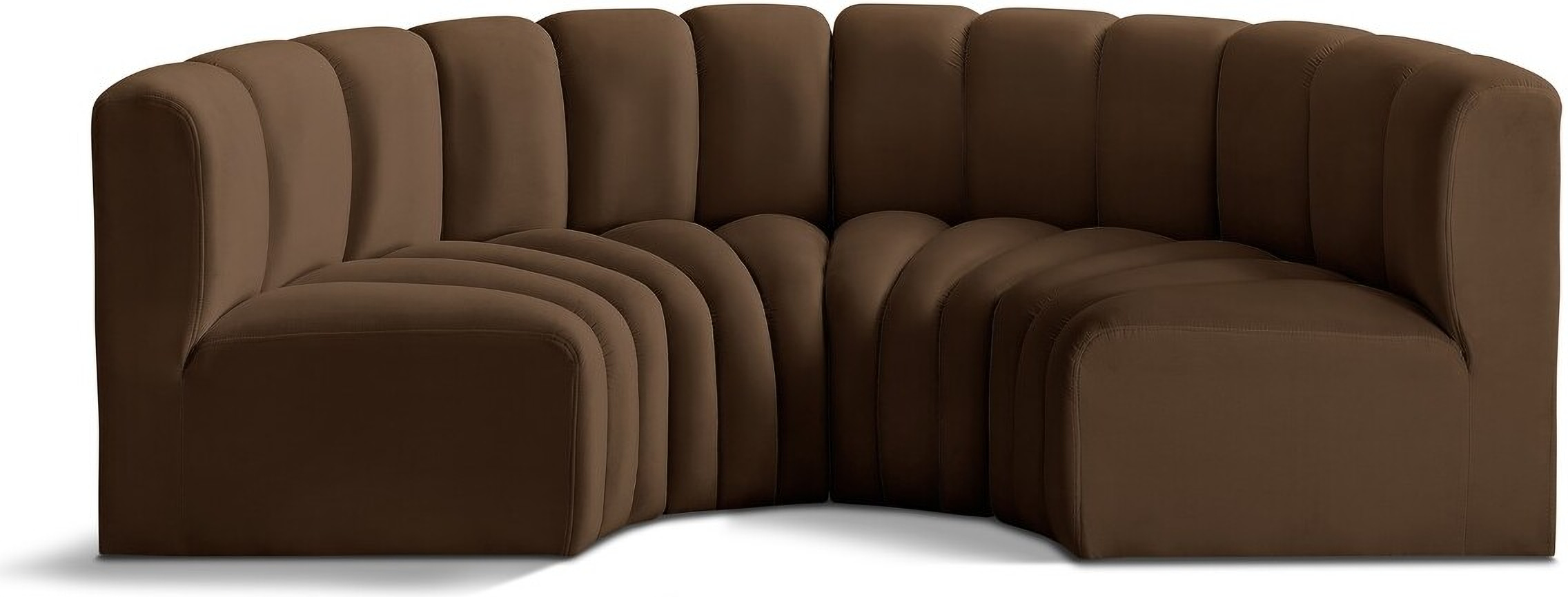 Arc Modular Sofa In Brown Velvet by Meridian | 1StopBedrooms