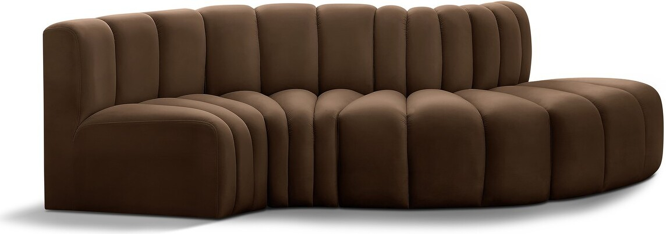 Arc Modular Sofa In Brown Velvet by Meridian | 1StopBedrooms