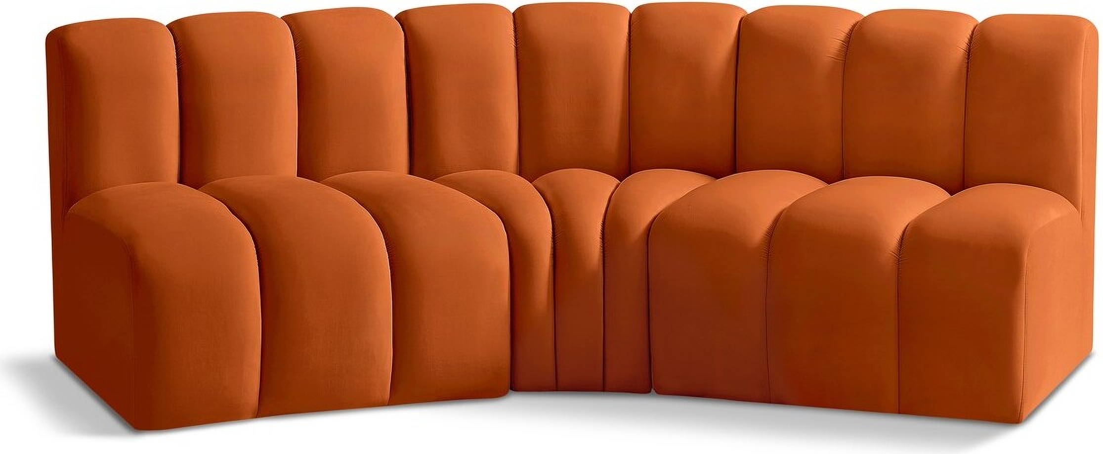 Arc Modular Sofa In Cognac Velvet by Meridian | 1StopBedrooms