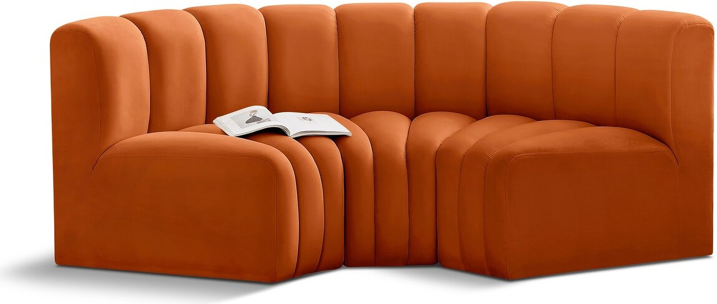 Arc Modular Sofa In Cognac Velvet by Meridian | 1StopBedrooms