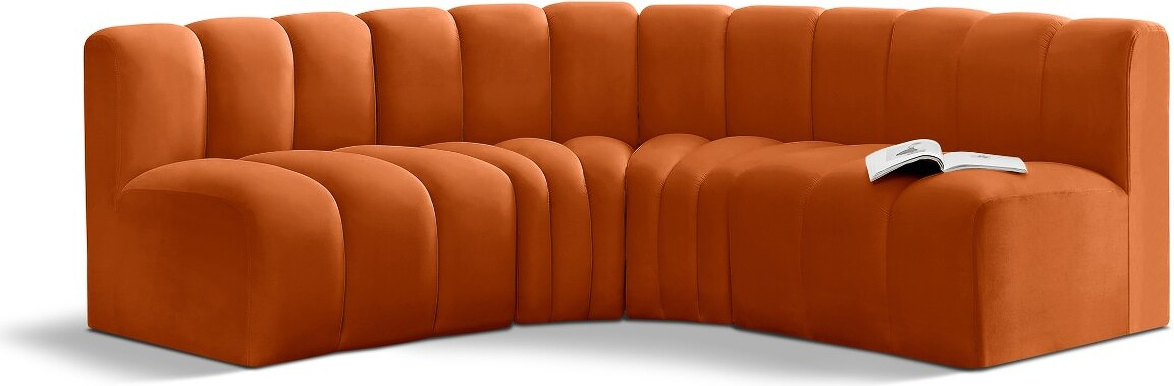 Arc Modular Sofa In Cognac Velvet by Meridian | 1StopBedrooms