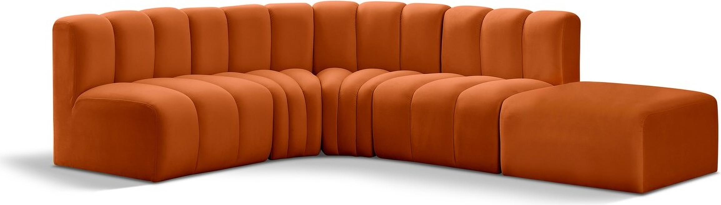 Arc Modular Sofa In Cognac Velvet by Meridian | 1StopBedrooms