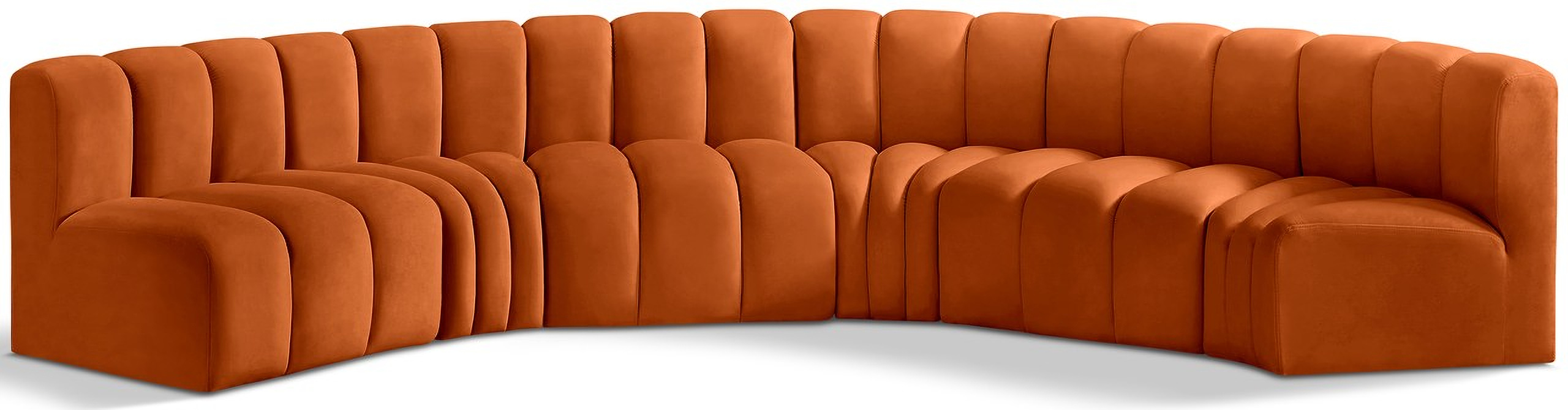 Arc Modular Sofa In Cognac Velvet by Meridian | 1StopBedrooms