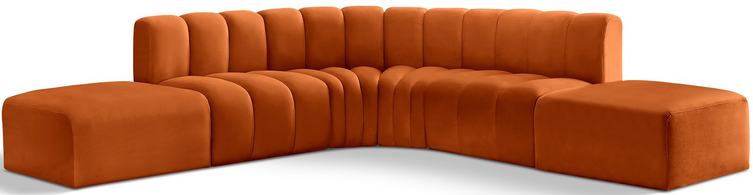 Arc Modular Sofa In Cognac Velvet by Meridian | 1StopBedrooms