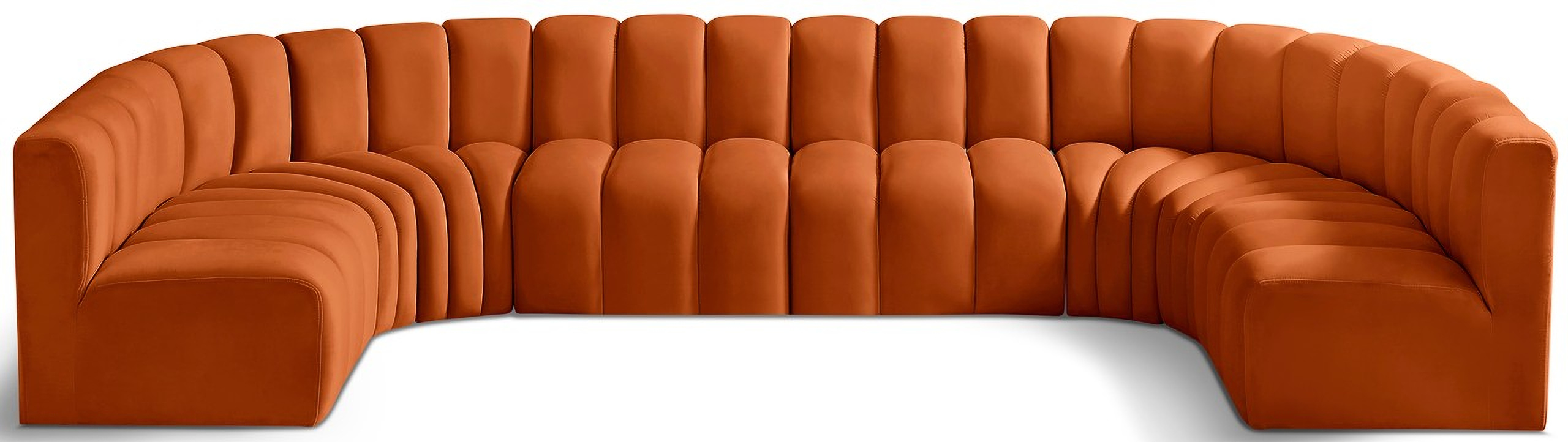 Arc Modular Sofa In Cognac Velvet by Meridian | 1StopBedrooms