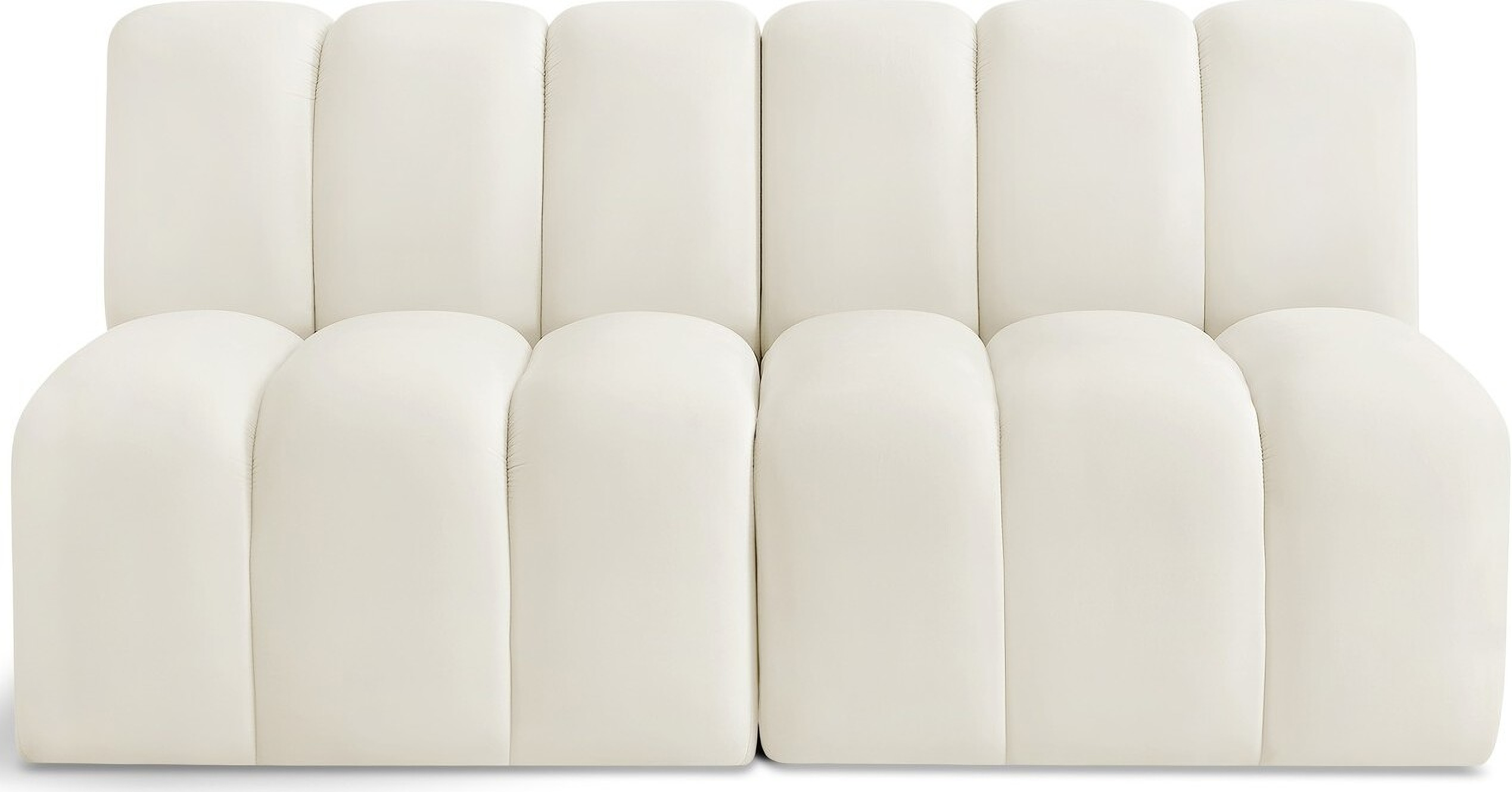 Arc 2 Seater Modular Sofa In Cream Velvet by Meridian | 1StopBedrooms