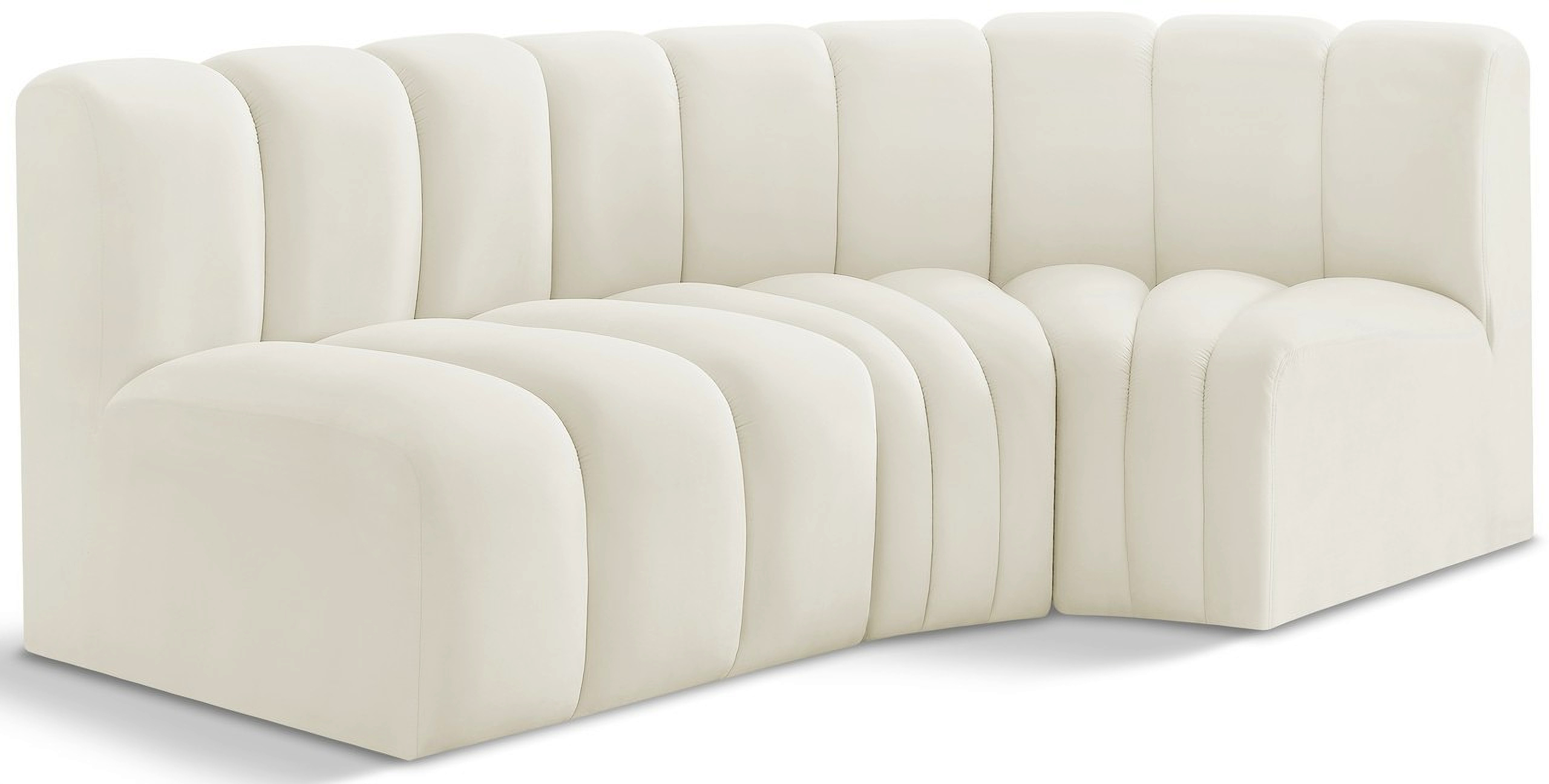 Arc Modular Sofa In Cream Velvet by Meridian | 1StopBedrooms
