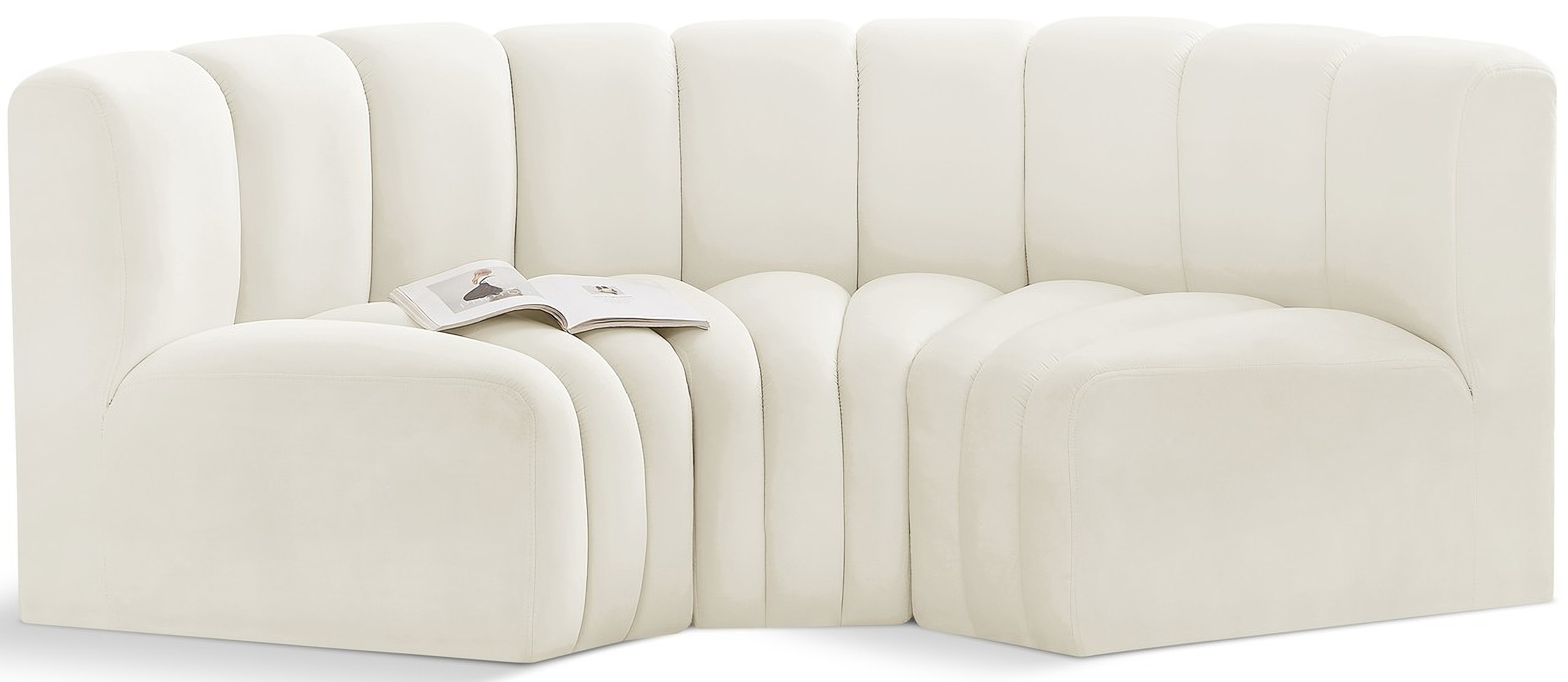 Arc Modular Sofa In Cream Velvet by Meridian | 1StopBedrooms