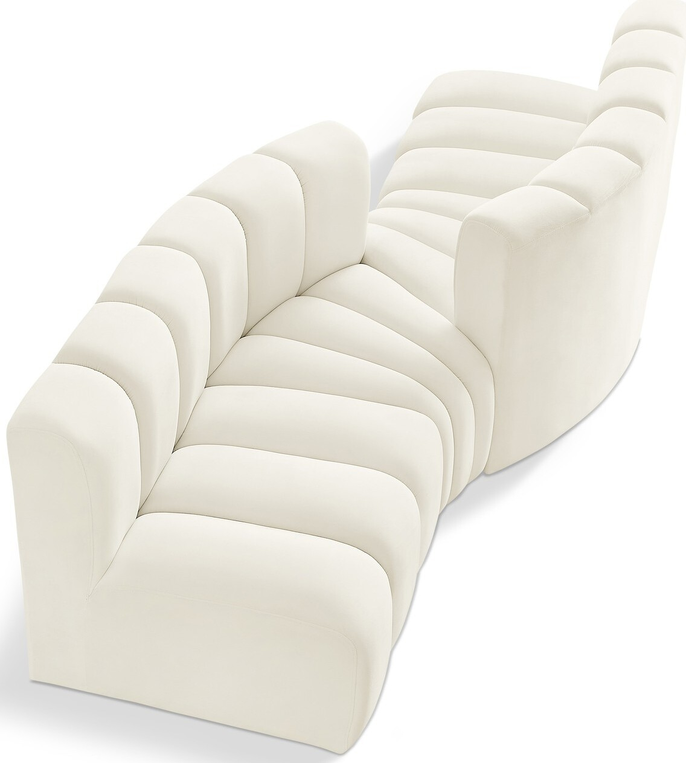 Arc Modular Sofa In Cream Velvet by Meridian | 1StopBedrooms