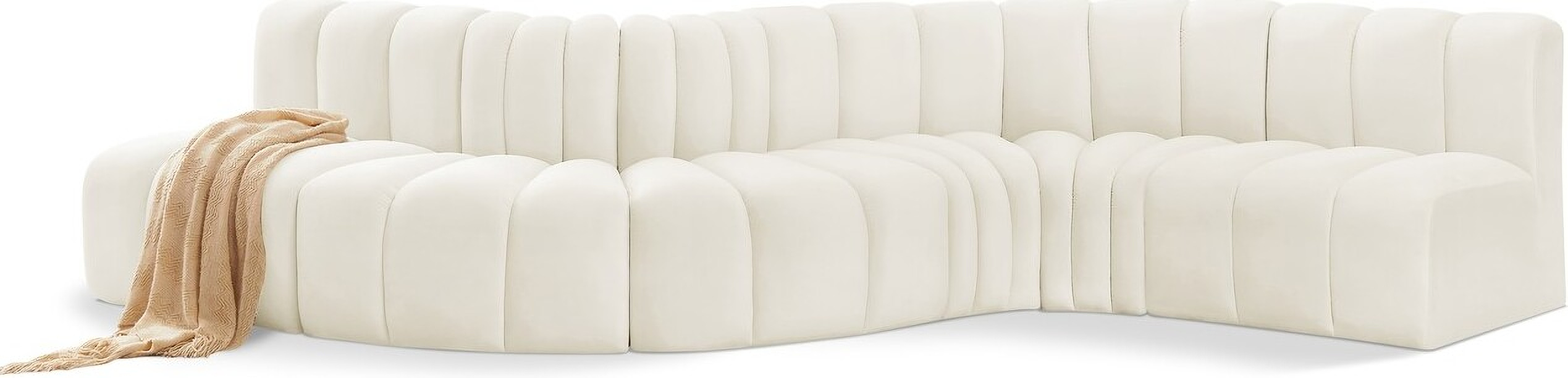 Arc Modular Sofa In Cream Velvet by Meridian | 1StopBedrooms