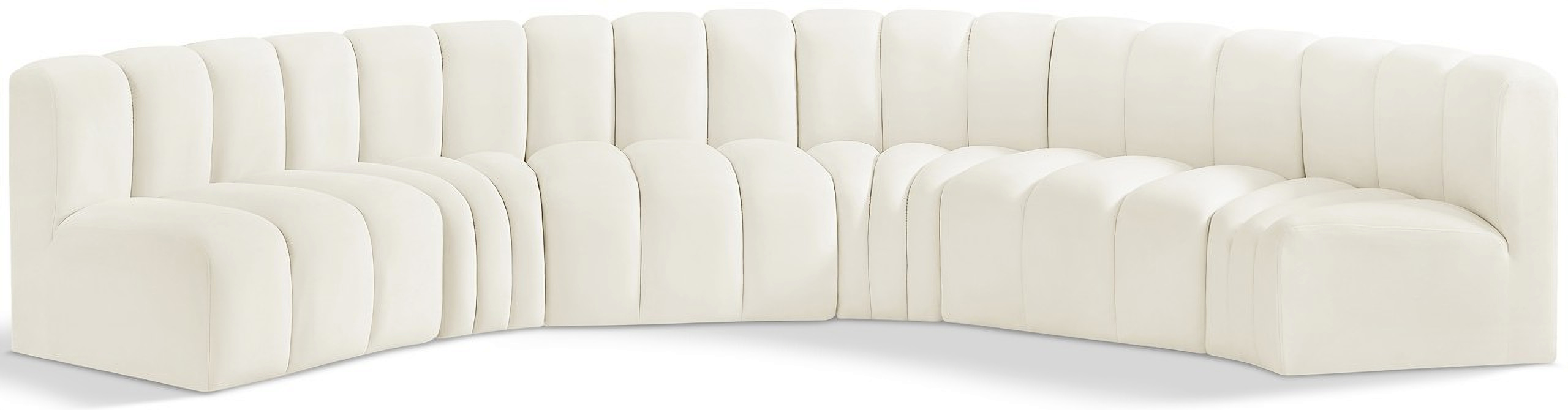 Arc Modular Sofa In Cream Velvet by Meridian | 1StopBedrooms