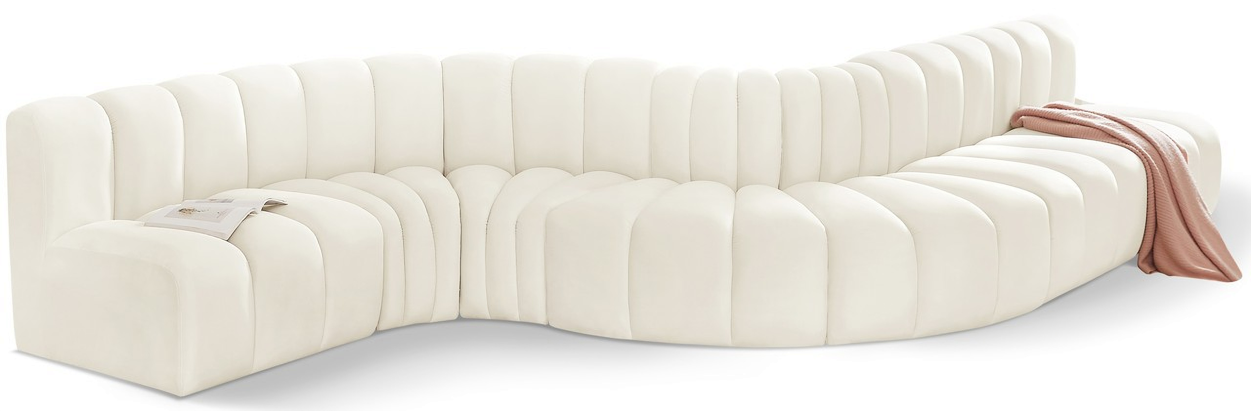 Arc Modular Sofa In Cream Velvet by Meridian | 1StopBedrooms
