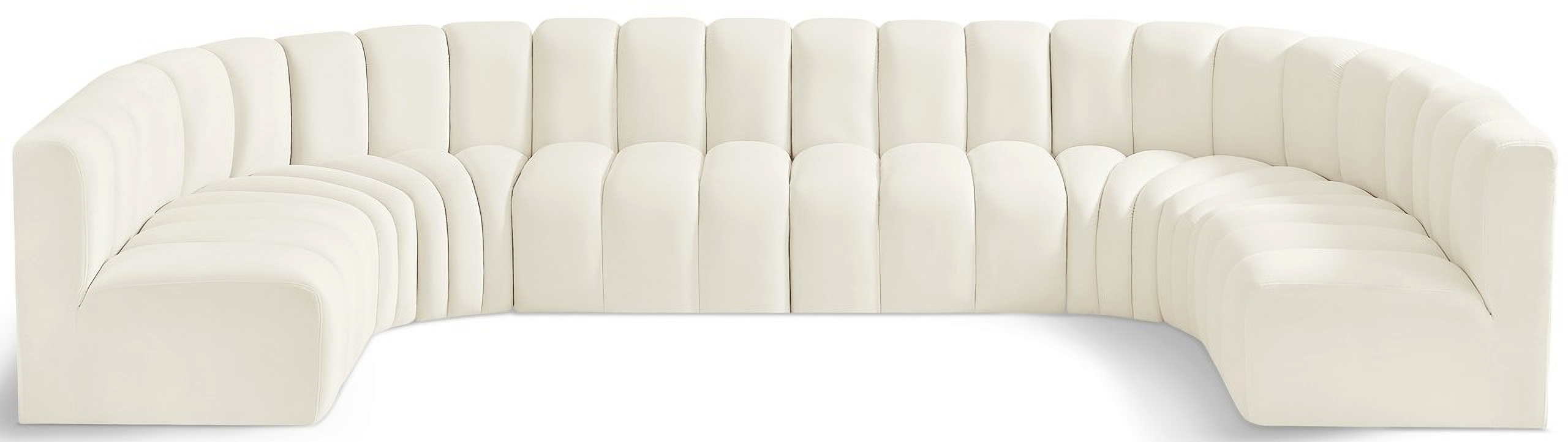 Arc Modular Sofa In Cream Velvet by Meridian | 1StopBedrooms