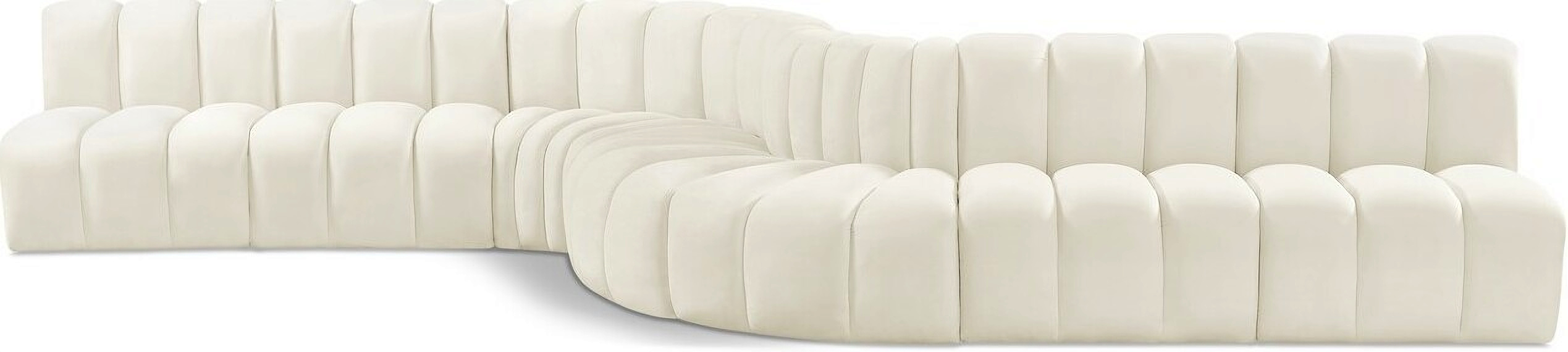 Arc Modular Sofa In Cream Velvet by Meridian | 1StopBedrooms